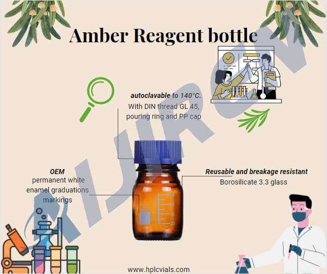 Amber Reagent bottle 100ml--Aijiren Autosampler Vials